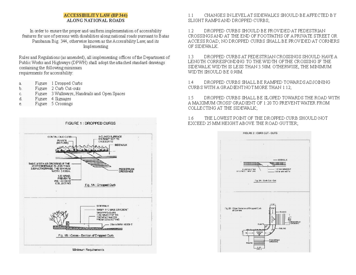 Accessibility LAW - BP244 file - ACCESSIBILITY LAW (BP 344) ALONG ...