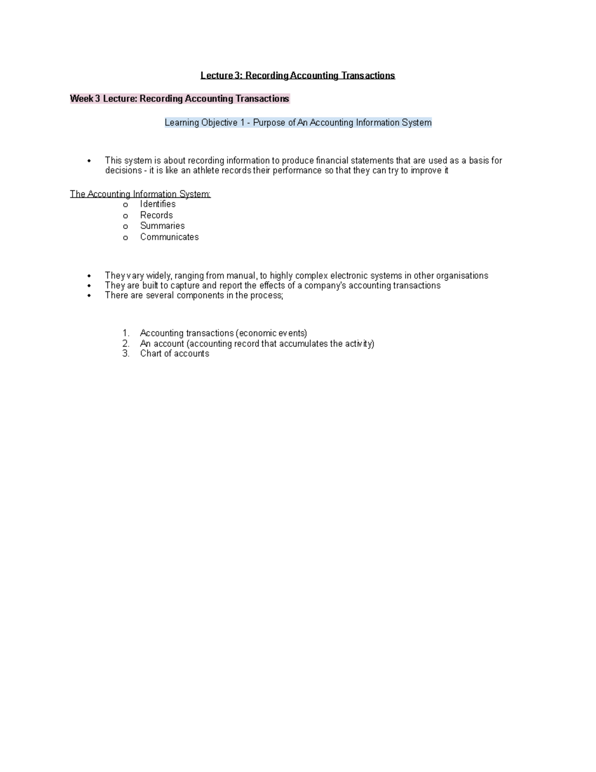 Lecture 3 recording accounting transactions - Lecture 3: Recording ...