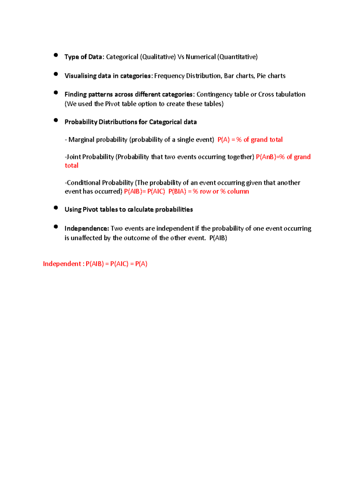 BUS Stats Notes - Type of Data: Categorical (Qualitative) Vs Numerical ...