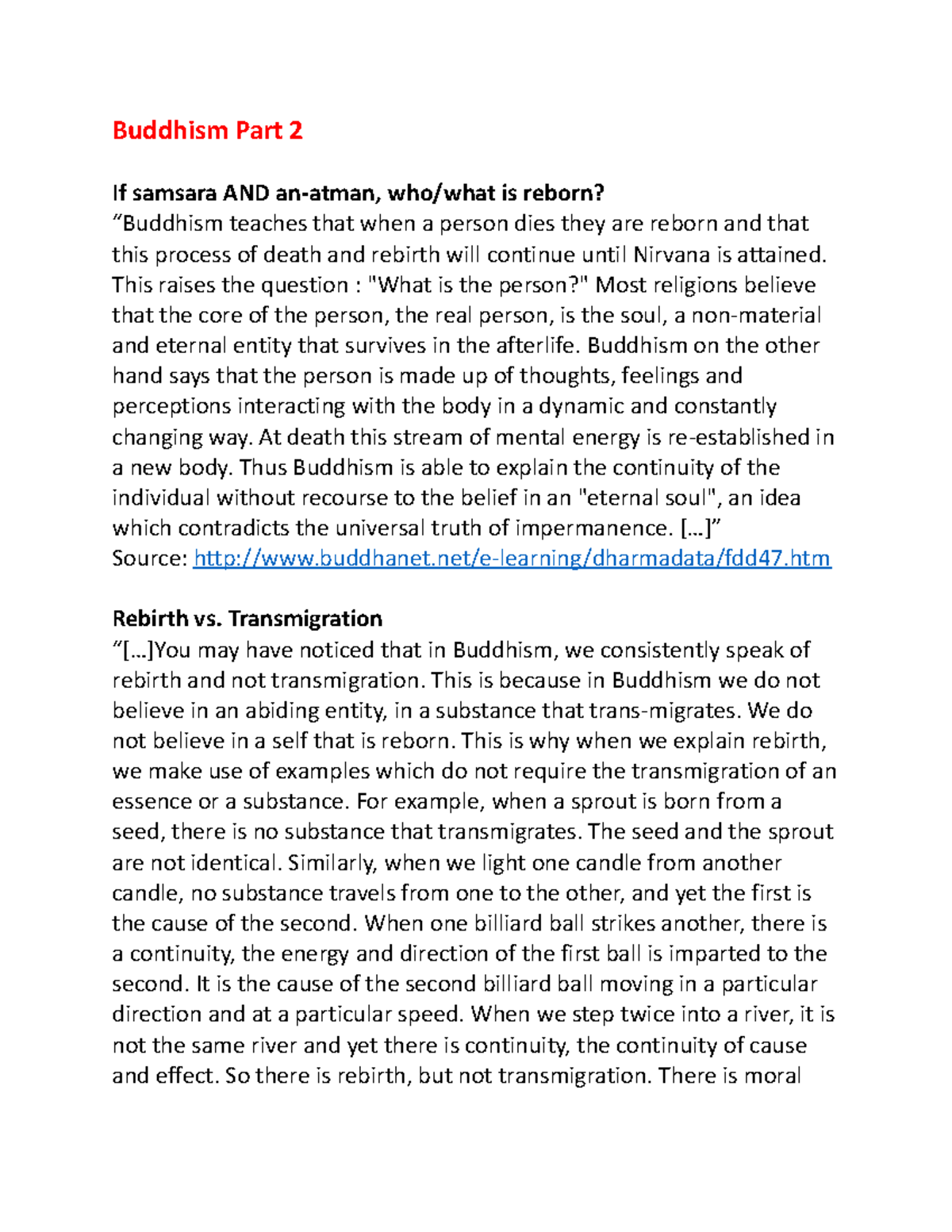 Buddhism Part 2 - none - Buddhism Part 2 If samsara AND an-atman, who ...