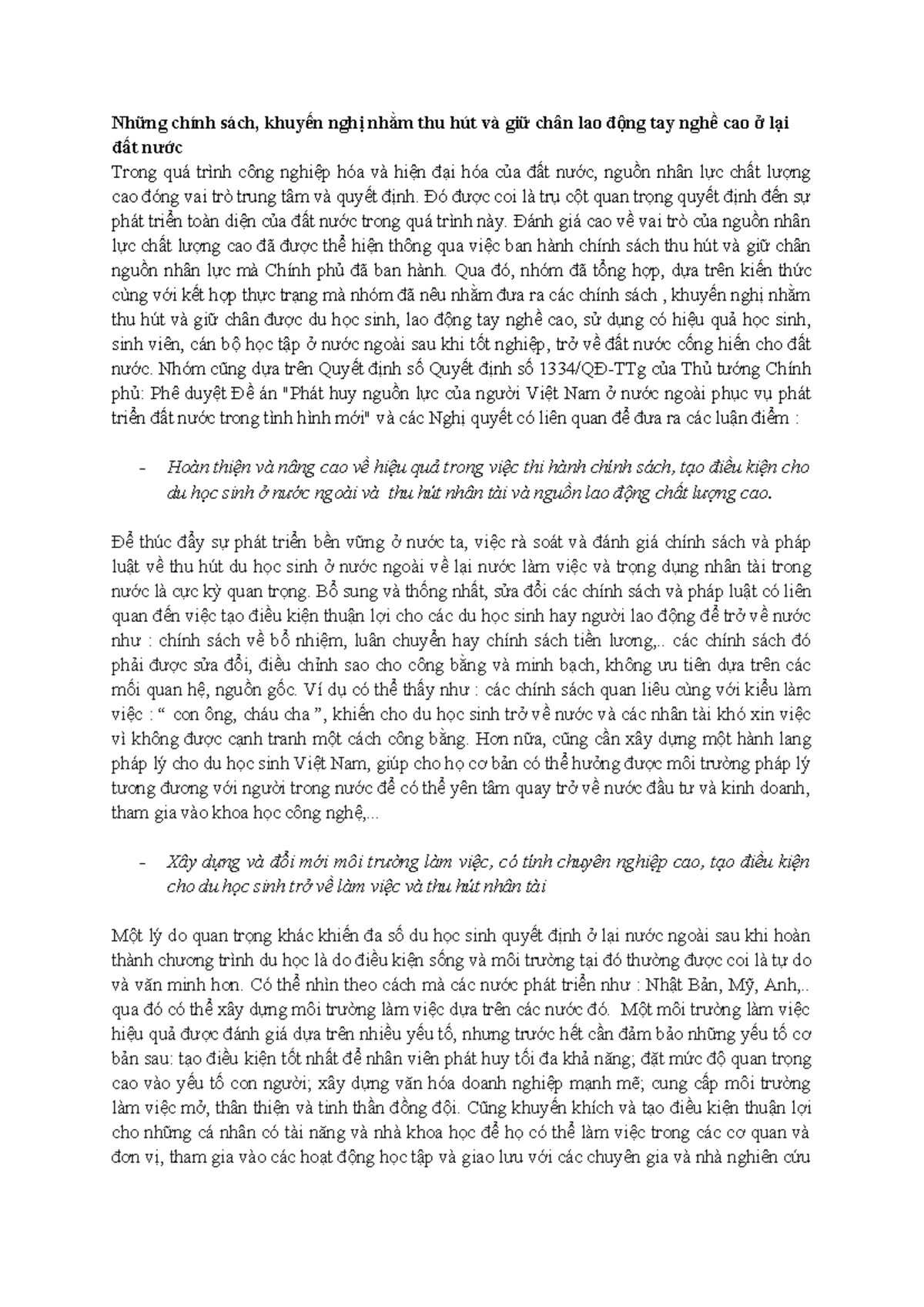 Di trú quốc tế - sadfasdf - Những chính sách, khuyến nghị nhằm thu hút ...