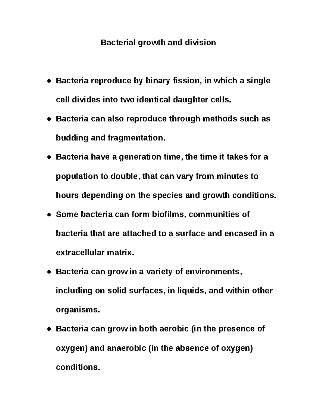 Bacterial growth and division - Google Docs - Bacterial growth and ...