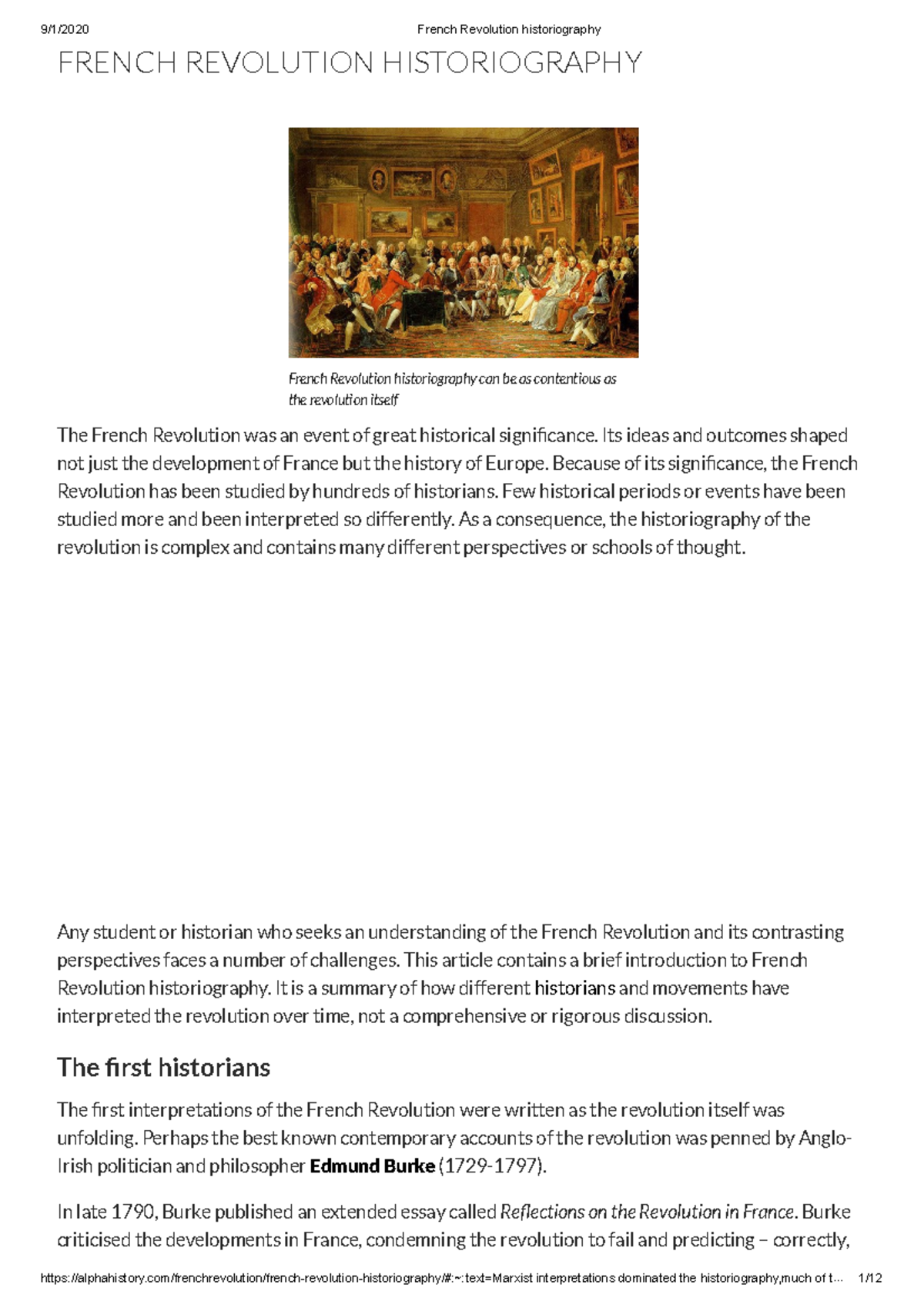 French Revolution historiography - Its ideas and outcomes shaped not ...