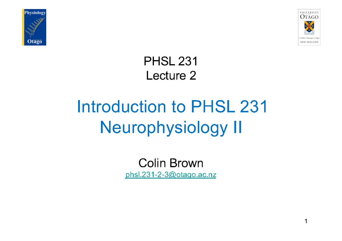 PHSL 231 2020 Lecture 2 - PHSL% Lecture% Introduction%to%PHSL%231% ...