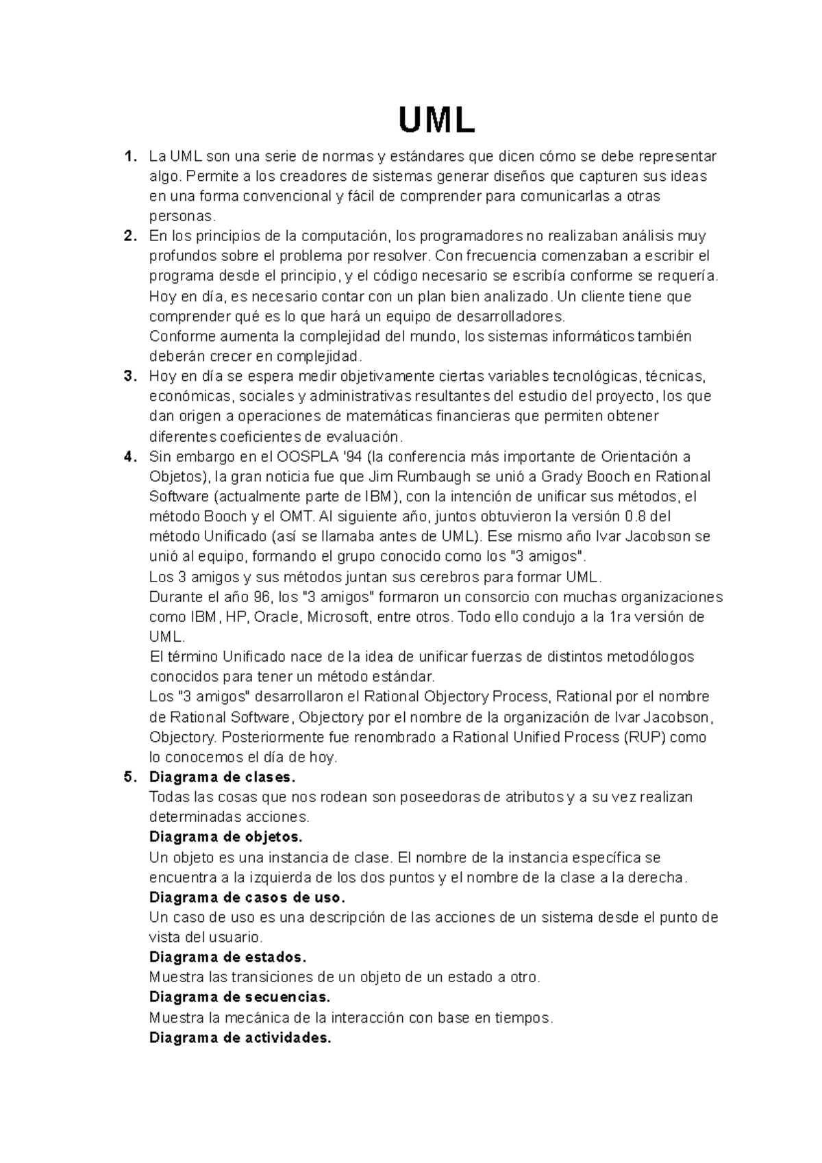 6. Jhon Erick Orellana - UML - UML 1. La UML son una serie de normas y ...