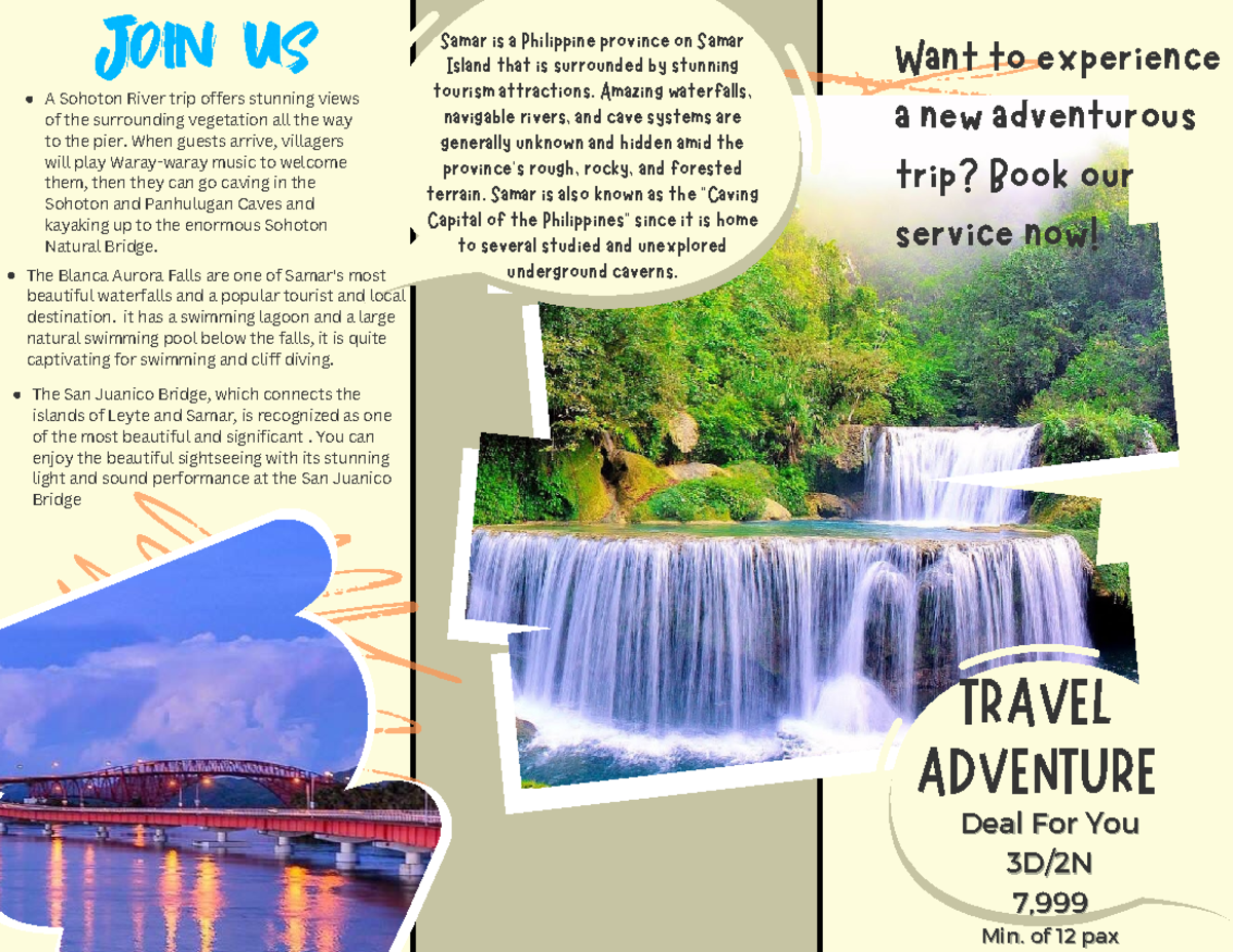 Samar Brochure - tourpackage - TRAVEL ADVENTURE Deal For You Deal For You 3D/2N3D/2N 7,999 7 ...