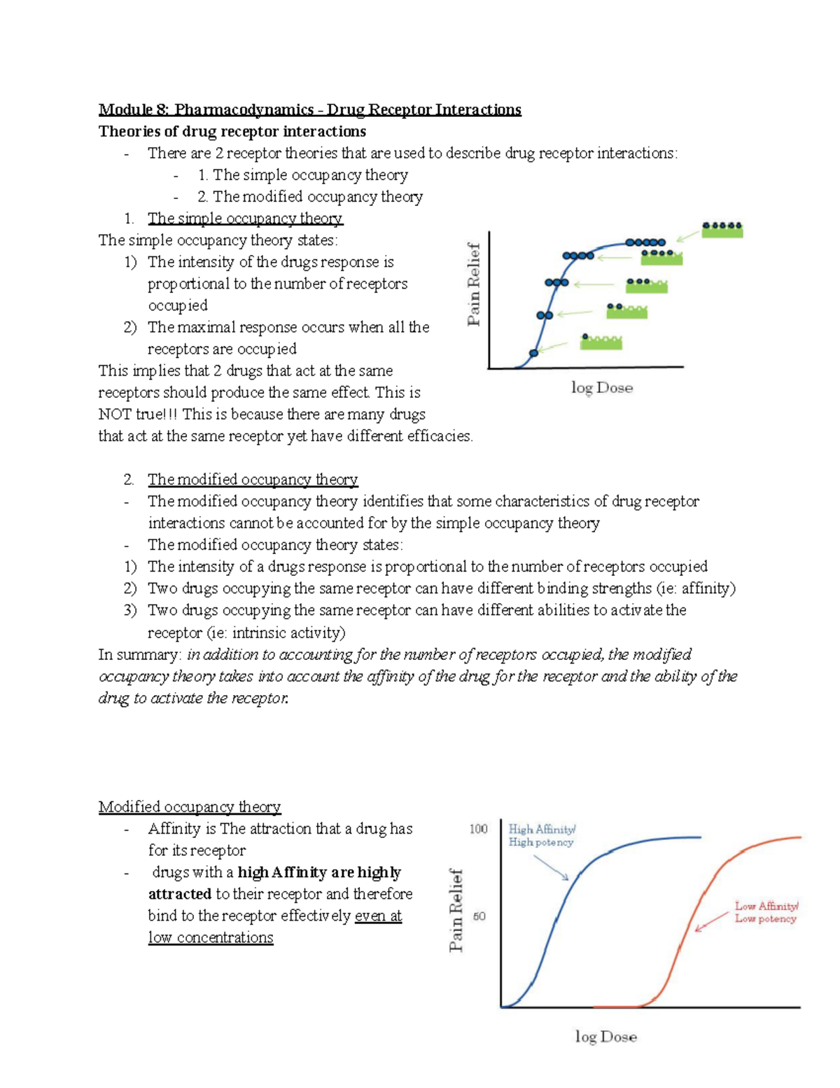 Module 8 Pharmacodynamics - Drug Receptor Interactions - Module 8 ...