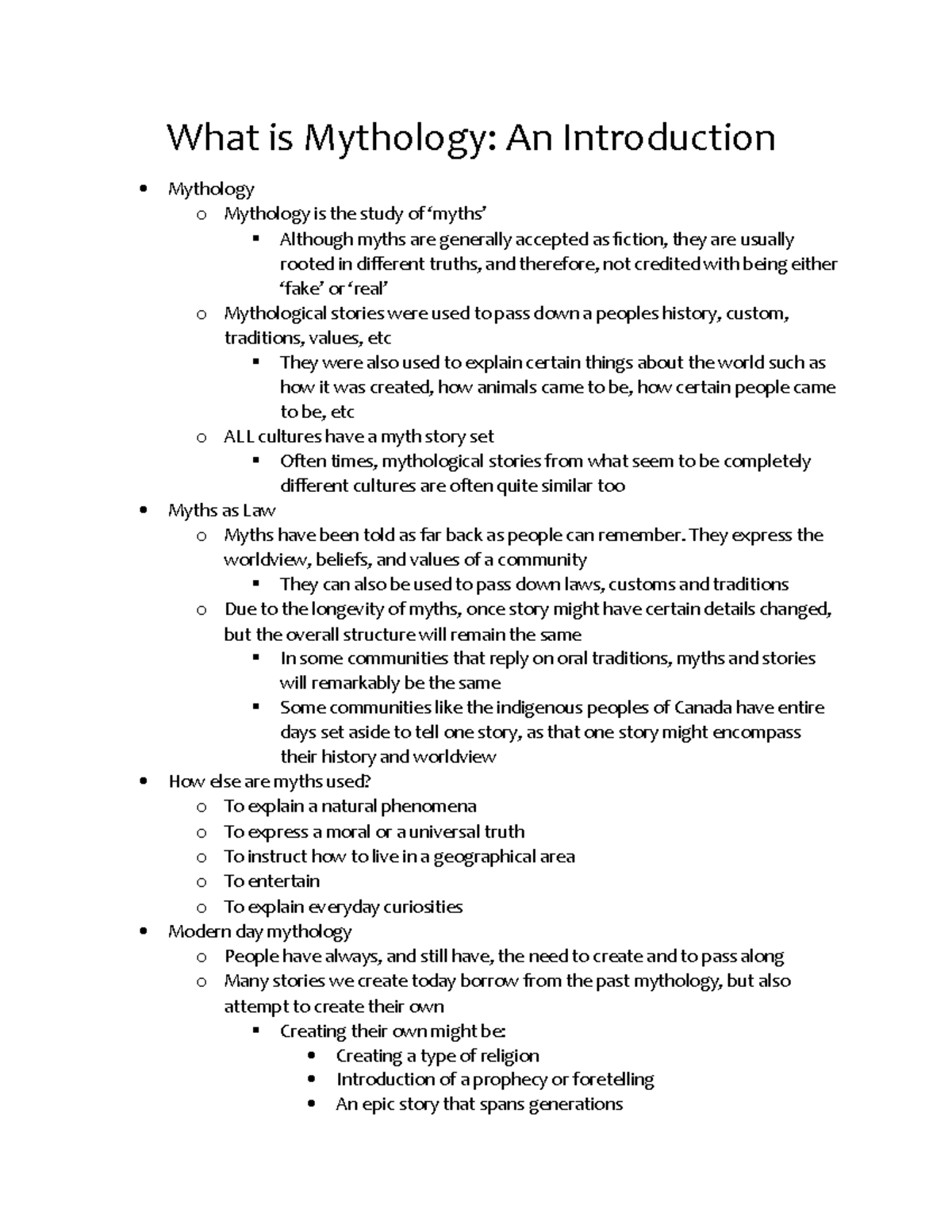 World Mythology - Introduction to Mythology Notes - What is Mythology ...