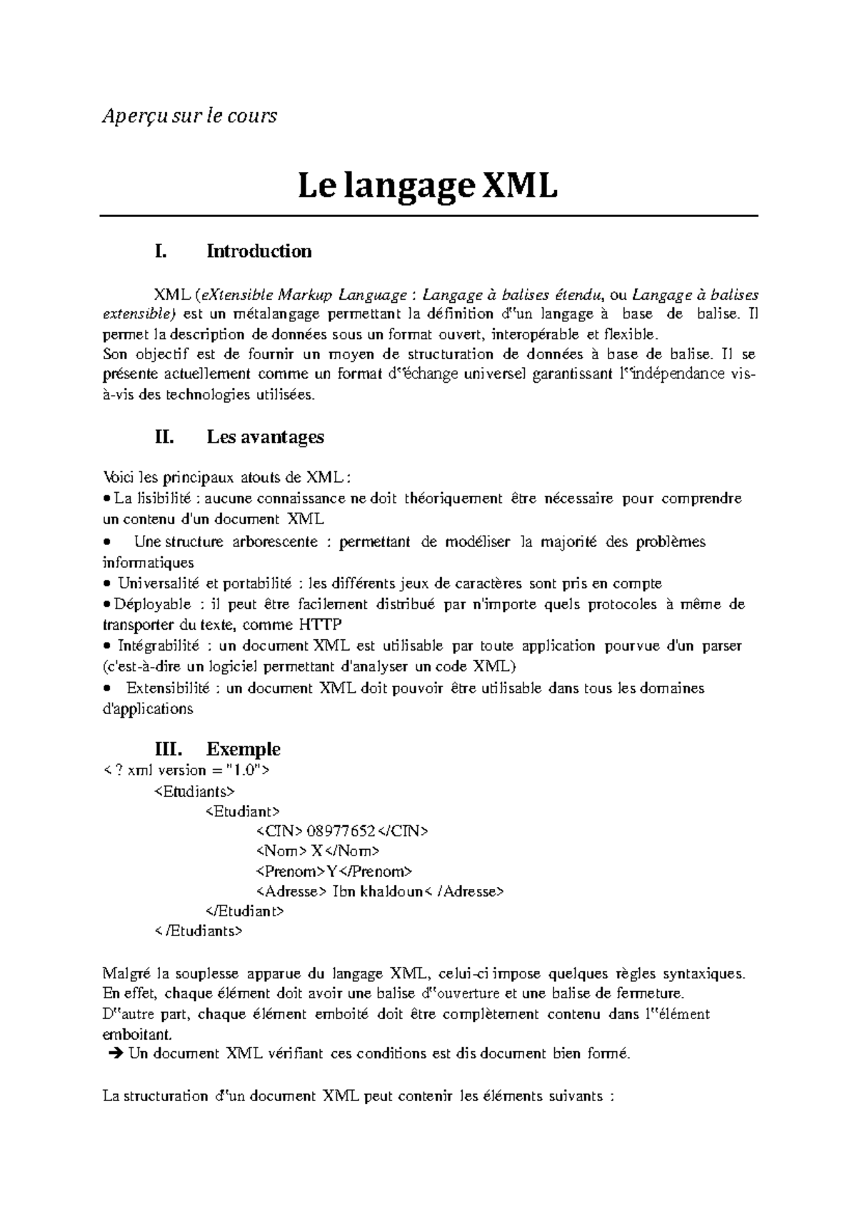 Correction TP 1 - Coordinate tp 1 - Aperçu sur le cours Le langage XML ...