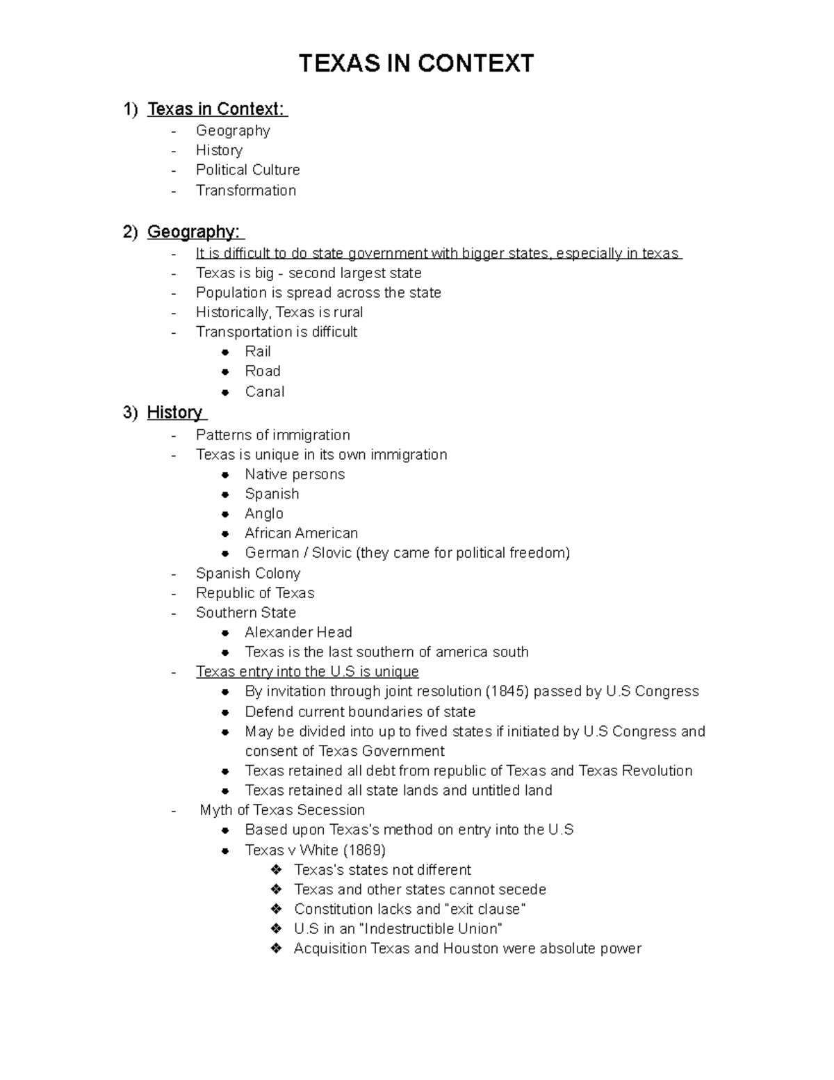 Texas in Context - TEXAS IN CONTEXT 1) Texas in Context: Geography ...