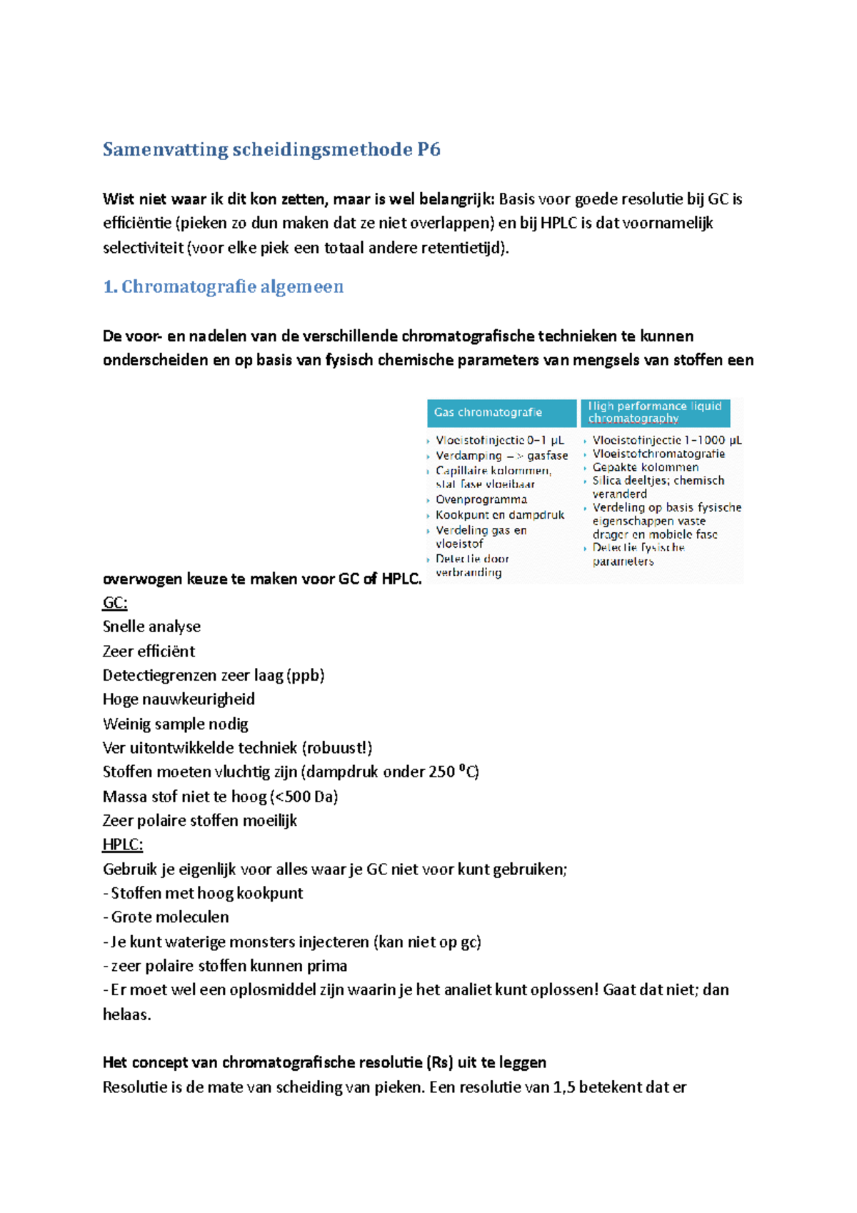 Samenvatting scheidingstechnieken - Samenvatting scheidingsmethode P ...