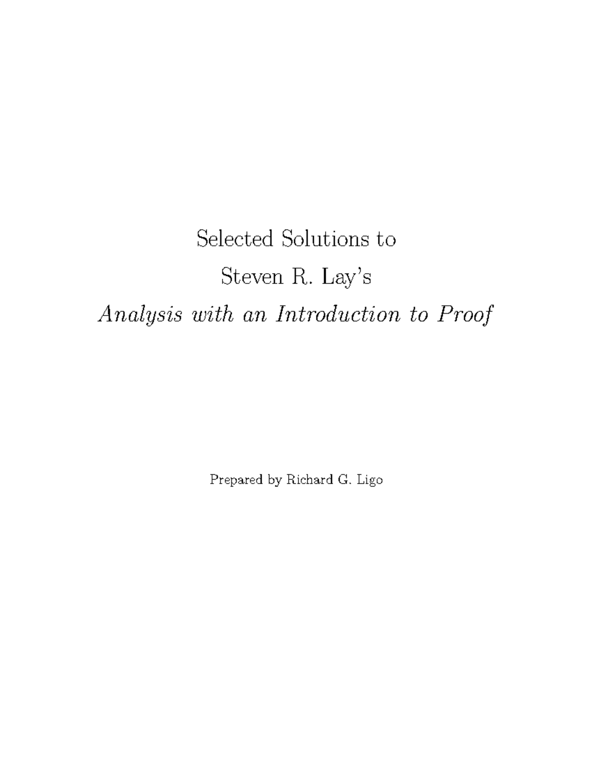 Lay Solutions - Read it - Selected Solutions to Steven R. Lay’s ...