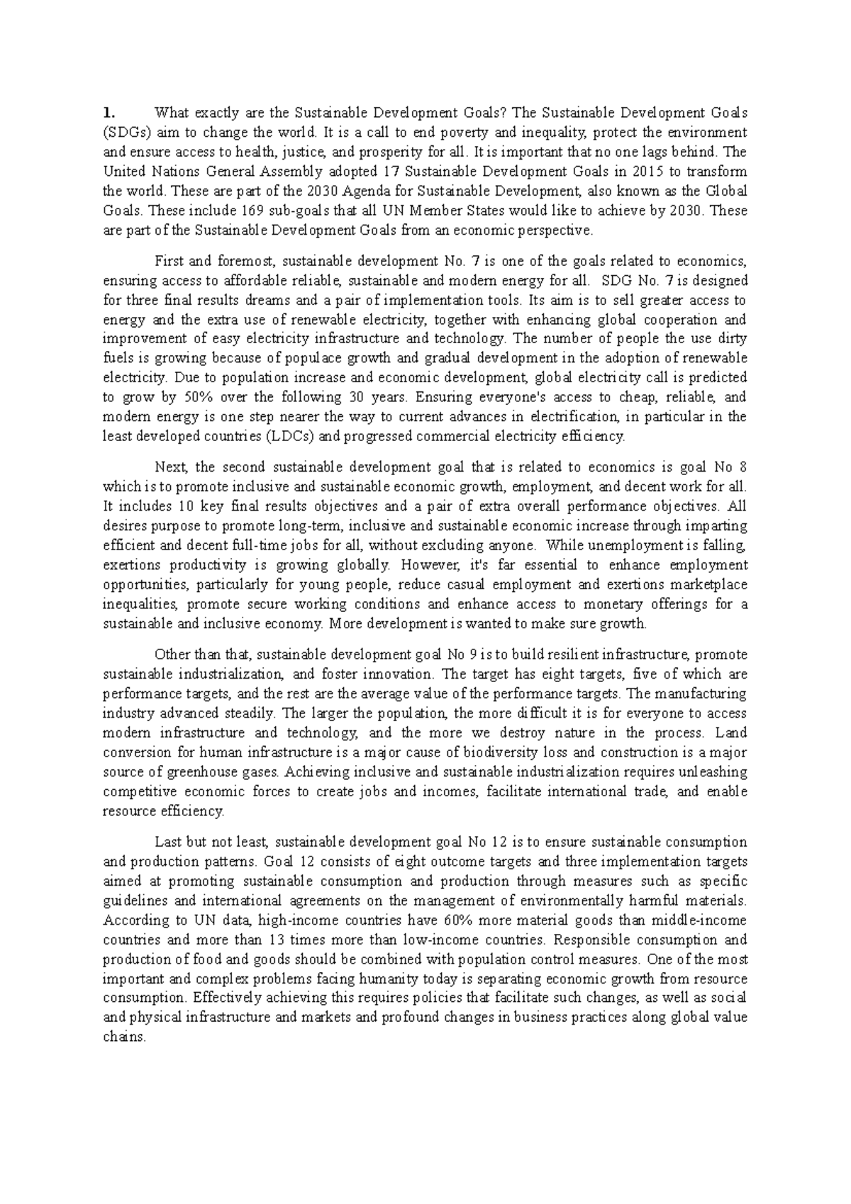 PAD350 Final EXAM - What exactly are the Sustainable Development Goals ...