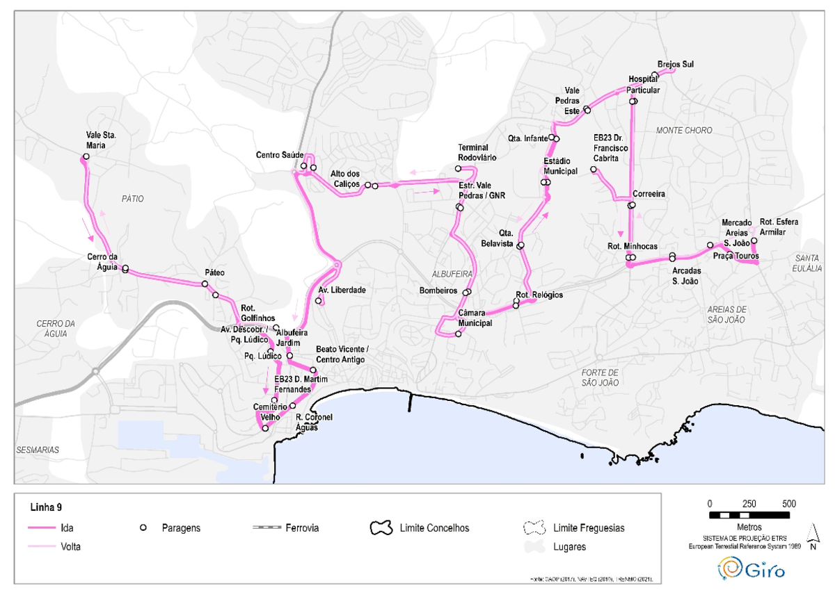 Linha 9 - Bsksjshshsj - 9 Vale Sta. Maria - Rot. Esfera Armilar (via ...
