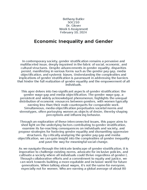 Week 6 Assignment-economic inequality and gender - Week 6 Assignment ...