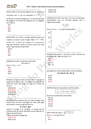 D37 (9º ANO - Mat.) - Blog do Prof. Warles - gráficos que as ...