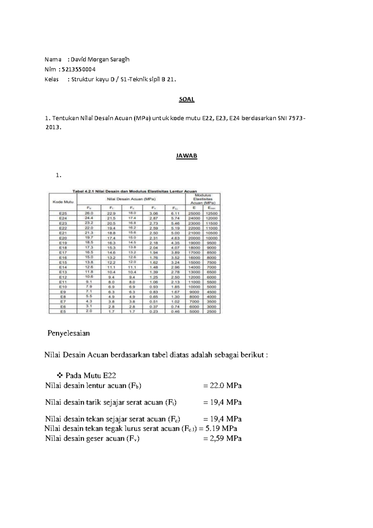 UAS- David Morgan Saragih- Struktur KAYU D - Nama : David Morgan ...