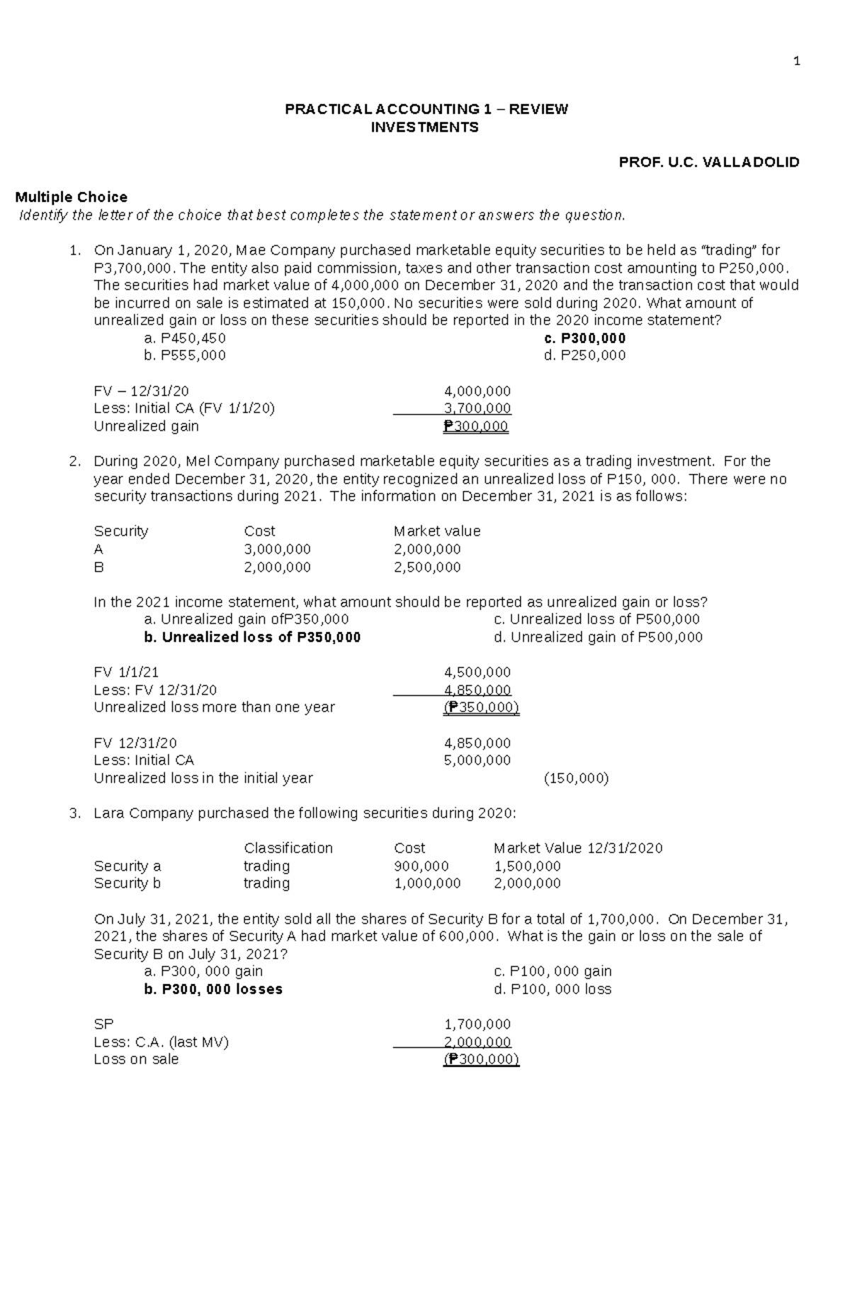 Investments - Investment lecture notes - BS Accountancy - Benilde - Studocu