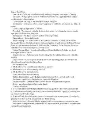Intro to Law Test 2 - Lecture notes ALL - Abnormally dangerous activity ...