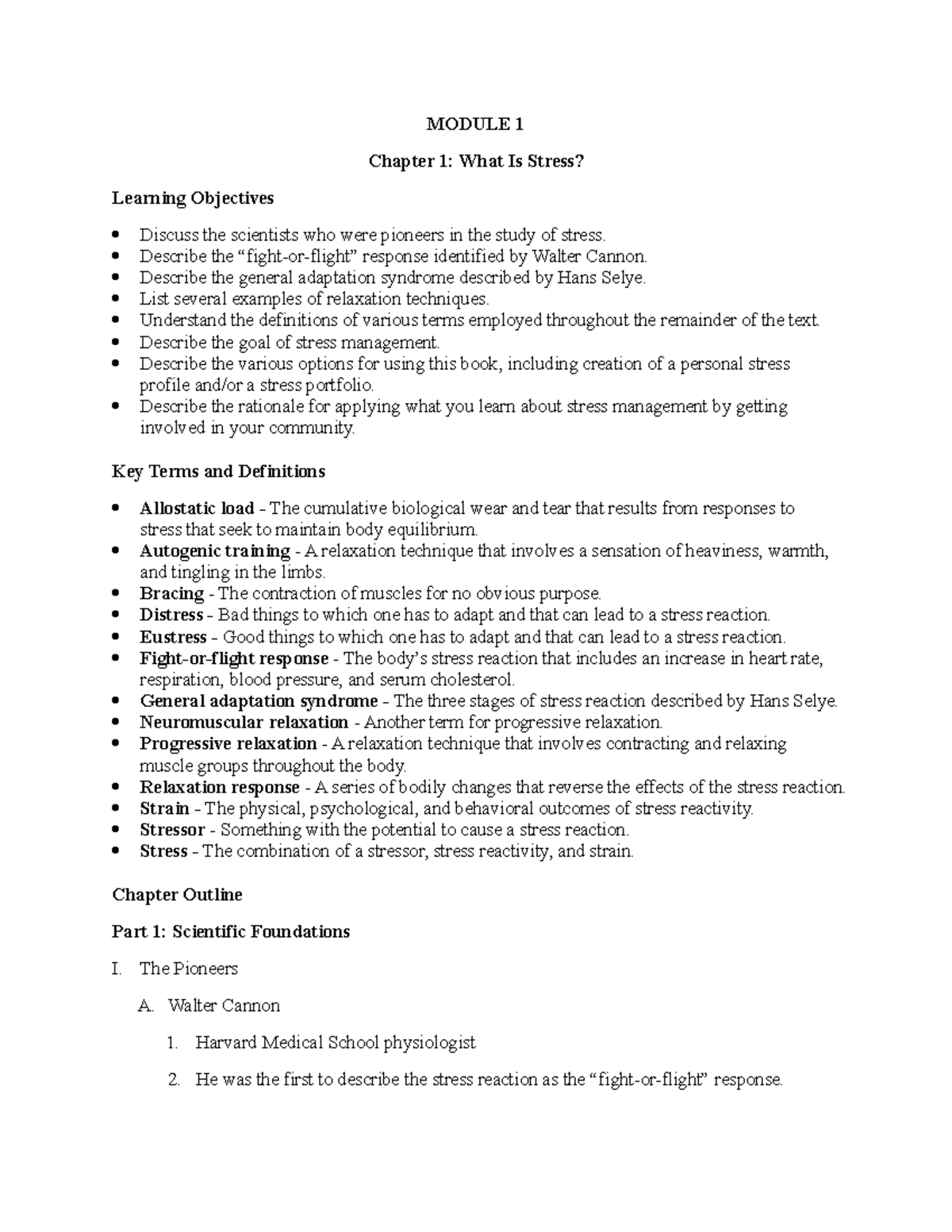 Ch1, 2, and3 outline - Lecture notes 1, 2, 3 - MODULE 1 Chapter 1: What ...