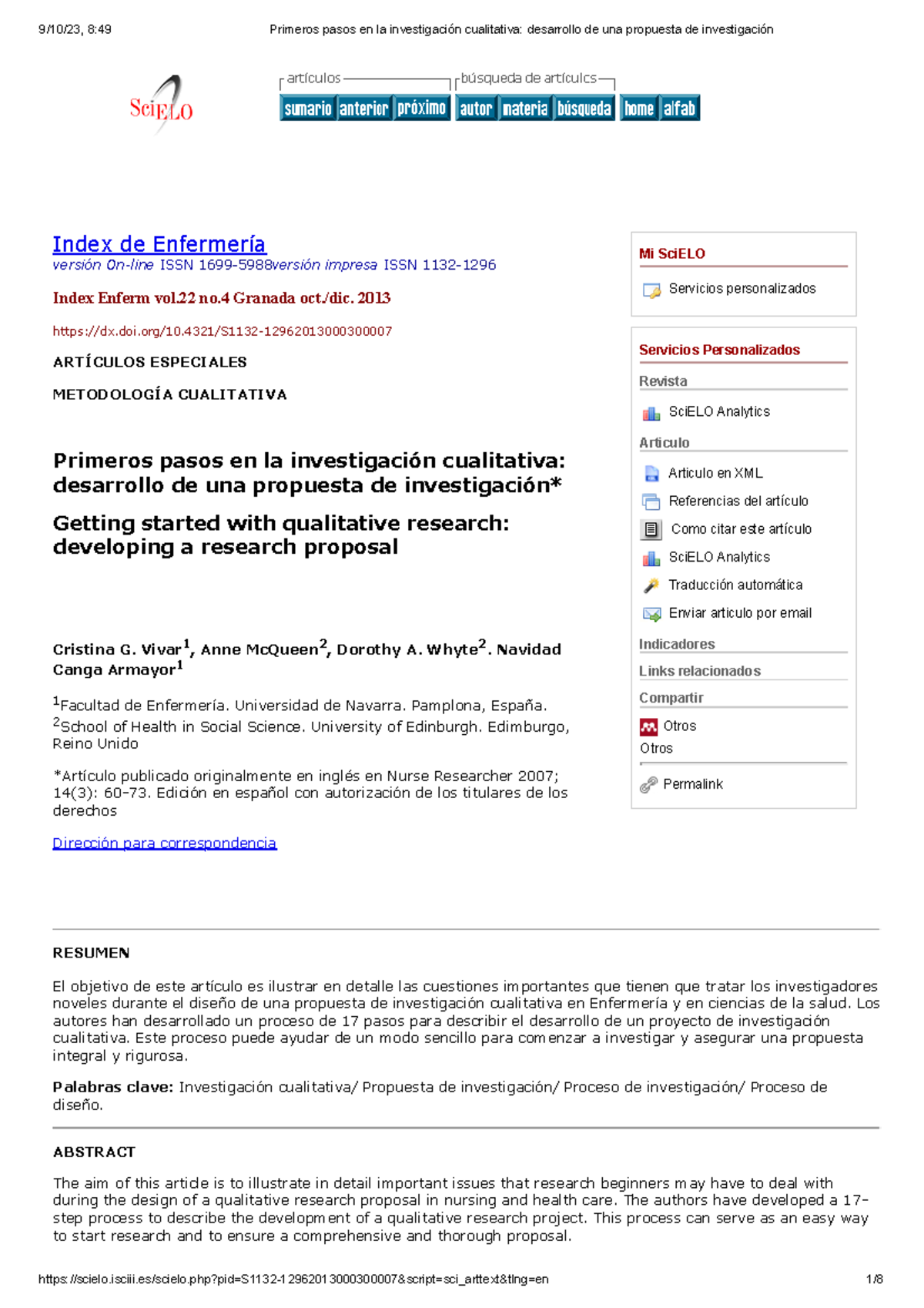 Primeros pasos en la investigación cualitativa desarrollo de una ...