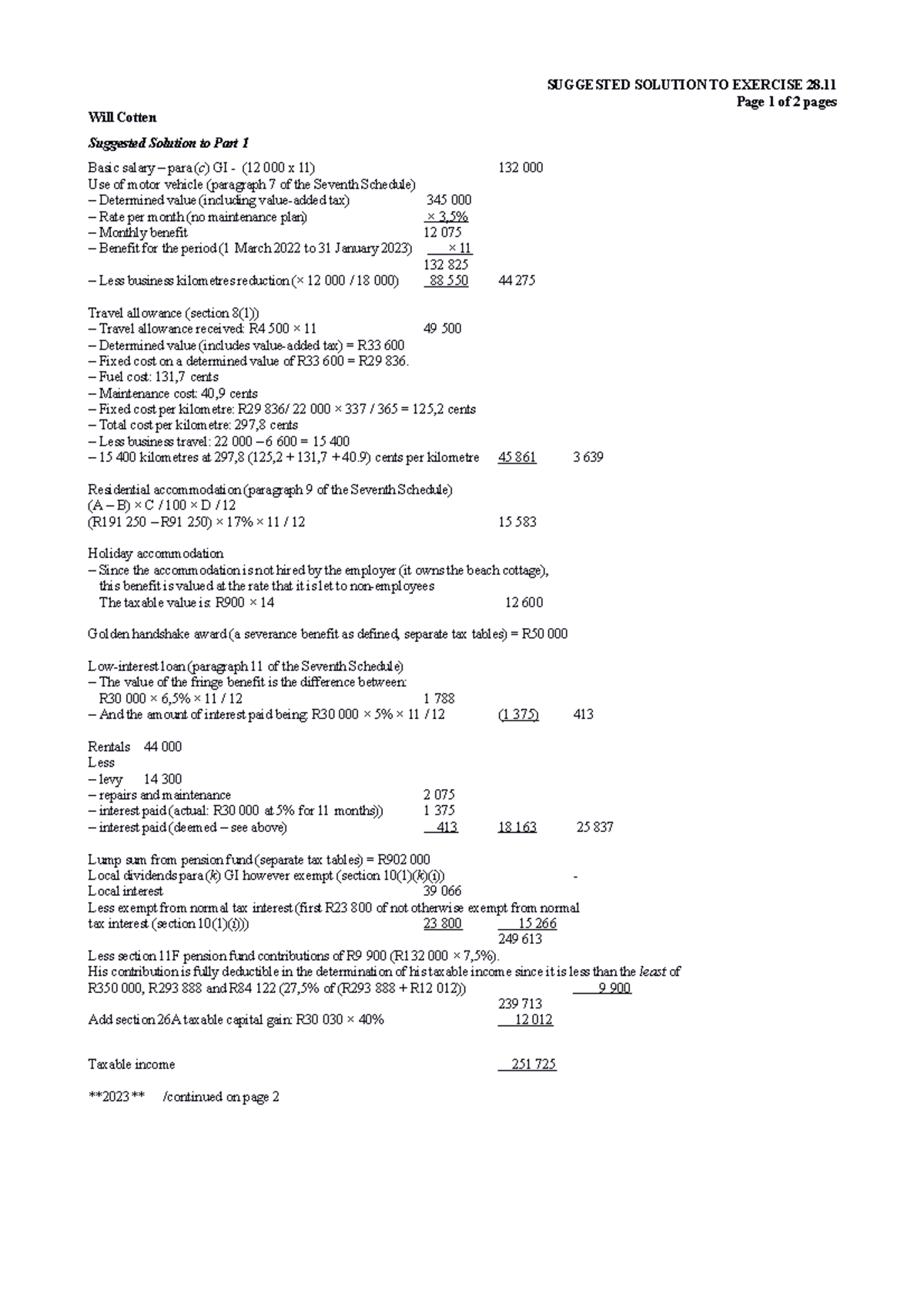 Estate duty assignment solution - SUGGESTED SOLUTION TO EXERCISE 28 ...