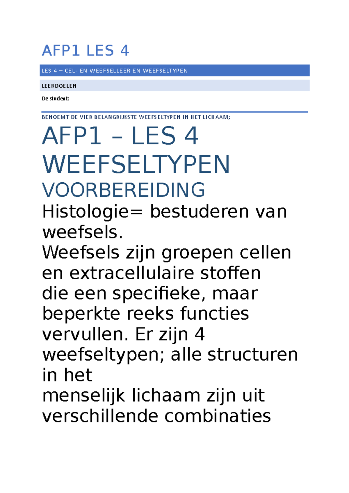 AFP1 les 4 - AFP1 les 4 - AFP1 LES 4 LES 4 – CEL- EN WEEFSELLEER EN ...