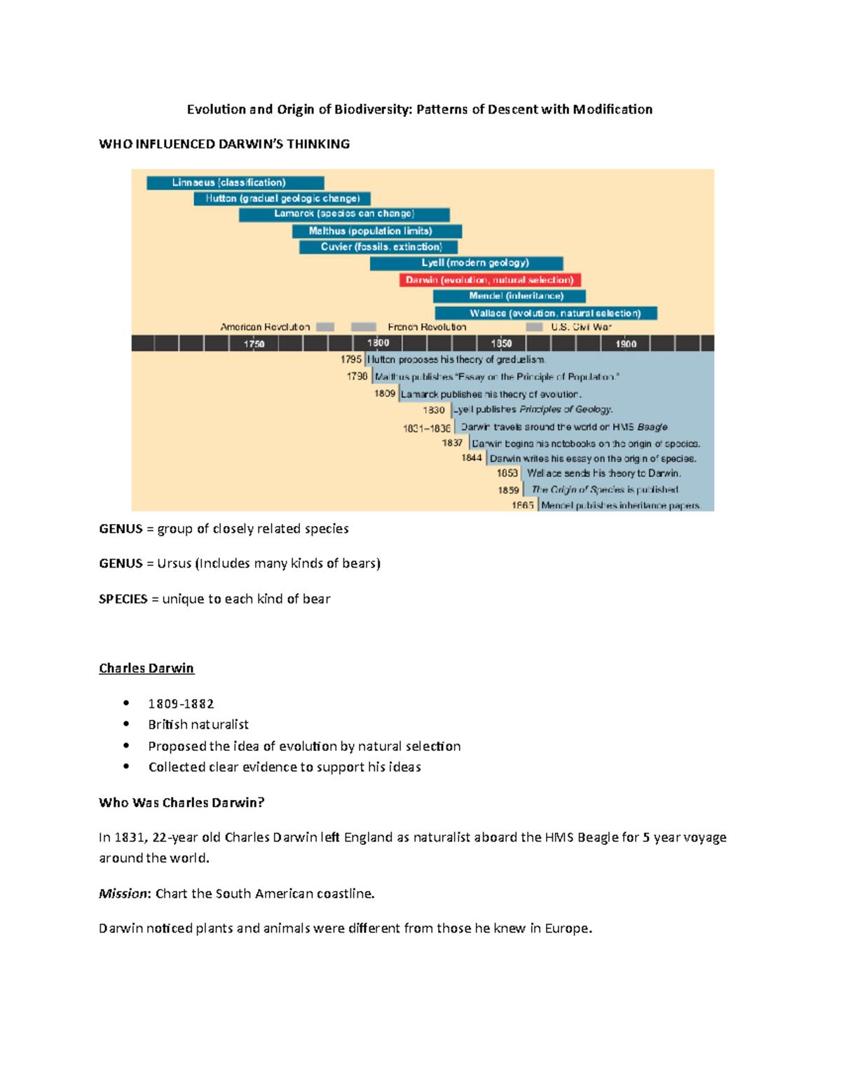 Evolution and Origin of Biodiversity Notes - Mission: Chart the South ...