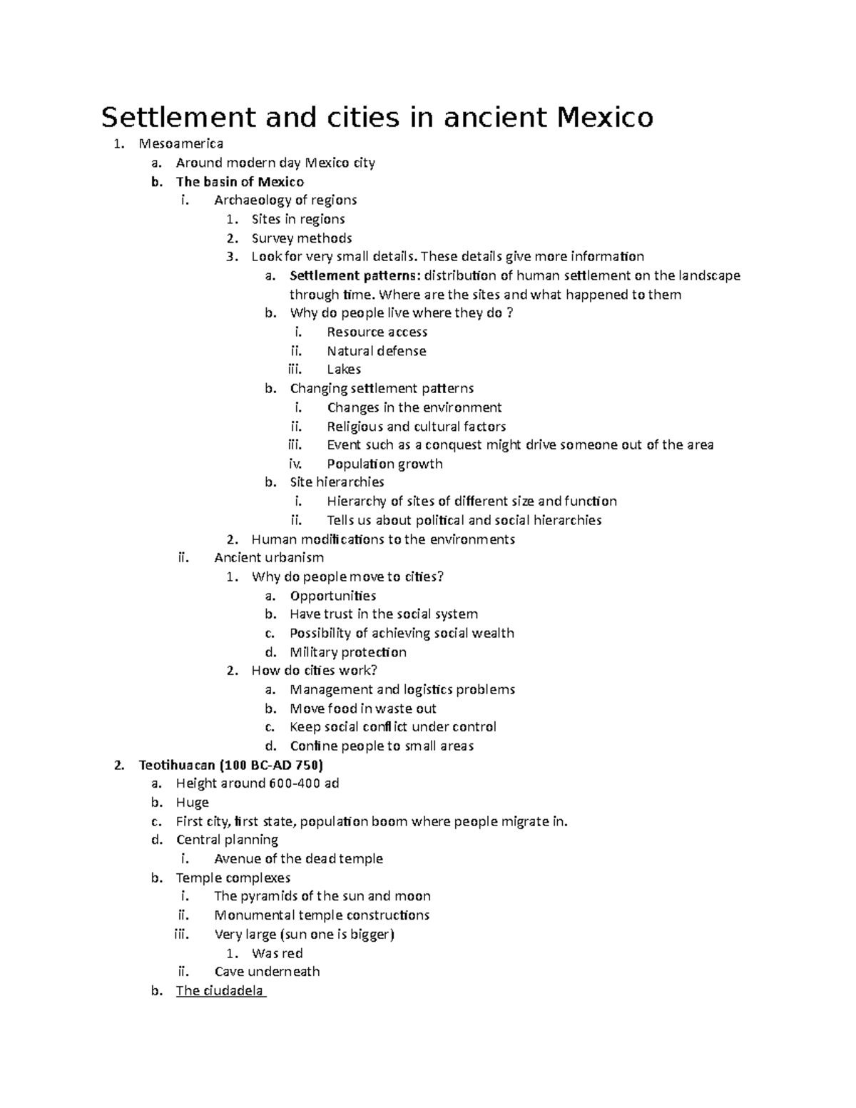 settlement and cities in ancient Mexico - 2. Mesoamerica a. Around ...