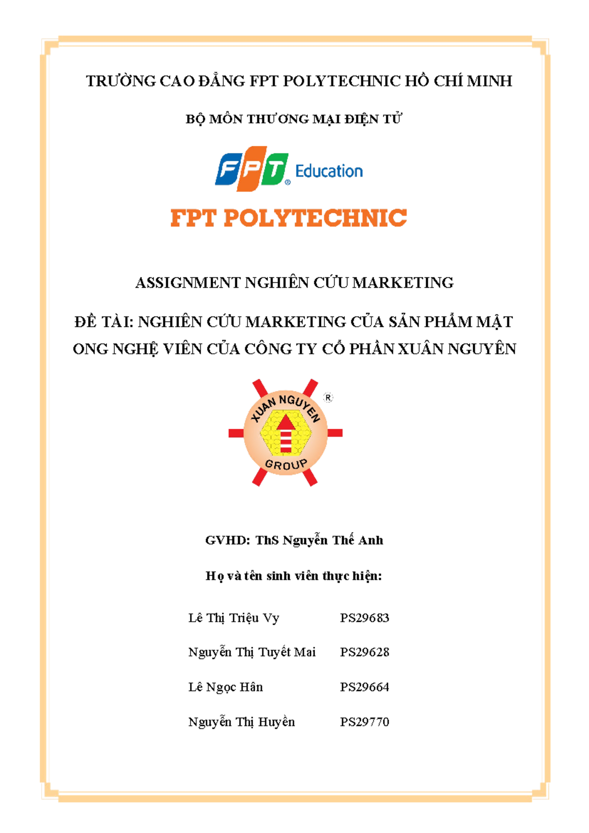 ASM Nghiên CỨU Marketing-NHÓM 3-DM18310 - TRƯỜNG CAO ĐẲNG FPT ...