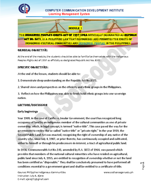 AETA 053930 - Summary Philippine Indigenous Communities -AETA- *Brief ...