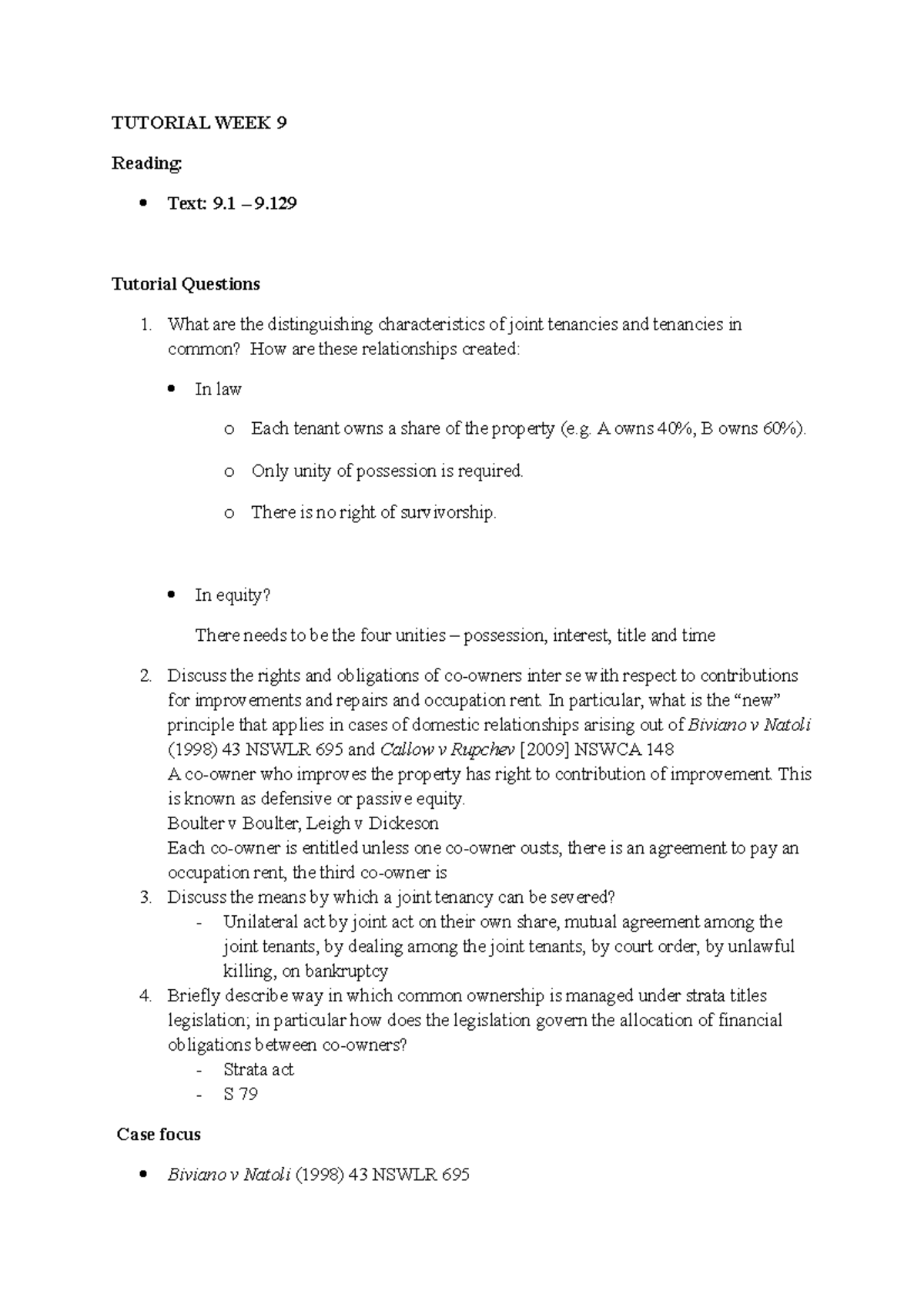 Tutorial Week 9 - TUTORIAL WEEK 9 Reading: Text: 9 – 9 Tutorial ...