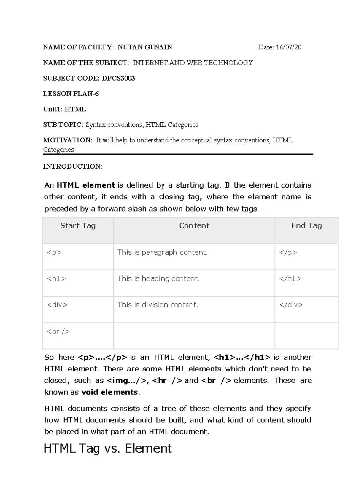 DPCS3003 ALP - Lecture notes INTERNET & WEB TECHNOLODGY NOTES - Web ...