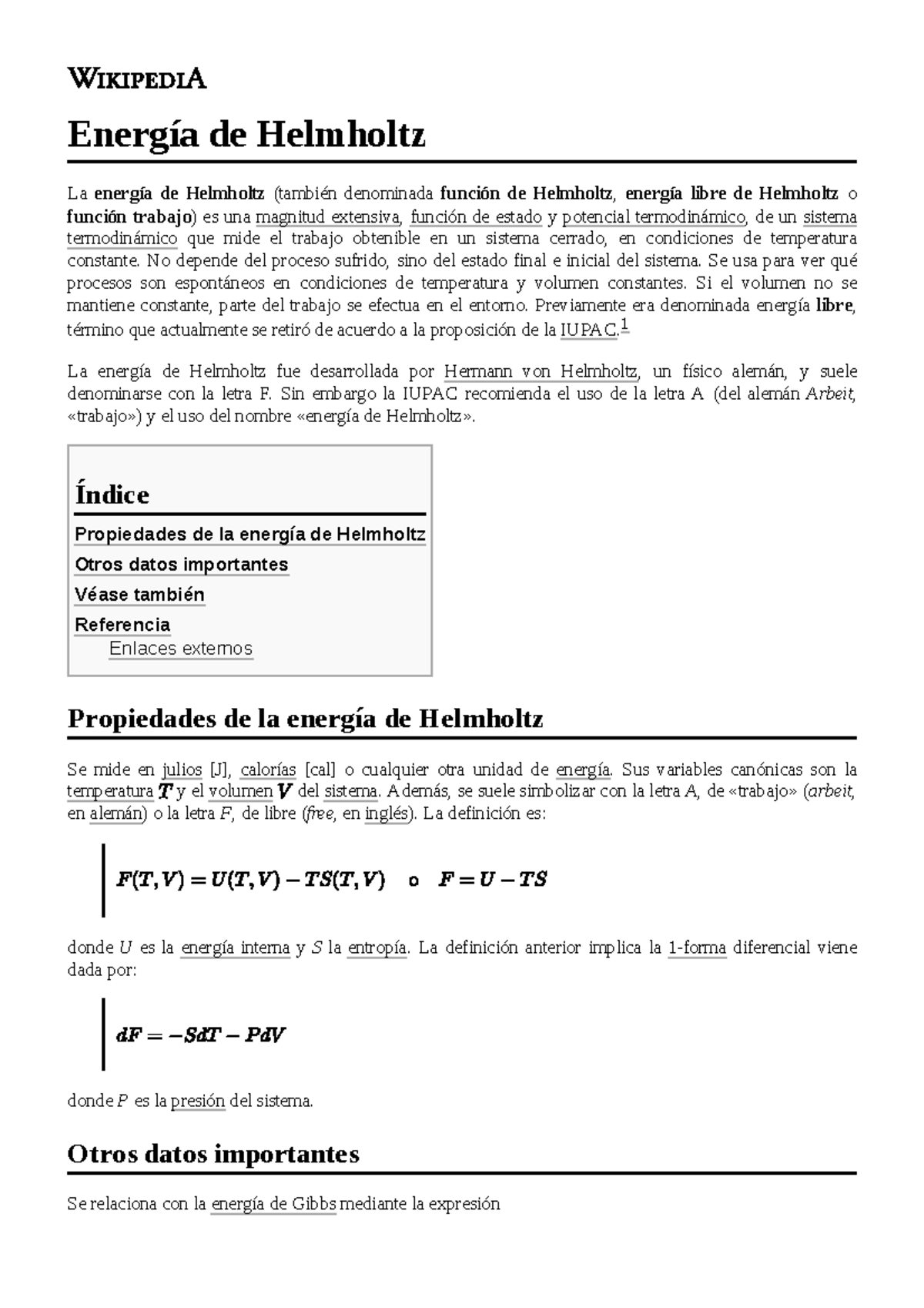 Energía de Helmholtz - fsafasfa - Energía de Helmholtz La energía de ...