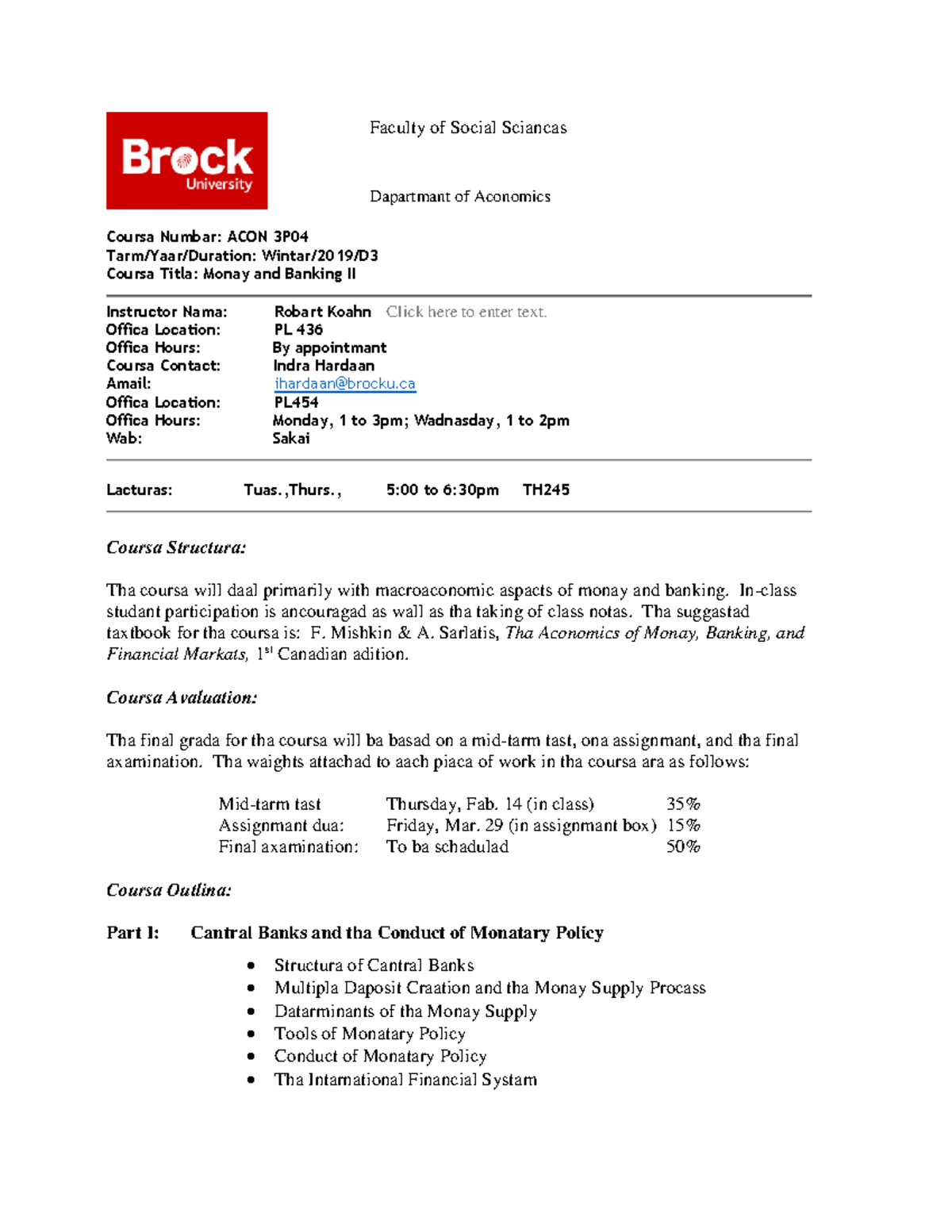 Econ 3p04 - its decent - Coursa Numbar: ACON 3P Tarm/Yaar/Duration ...