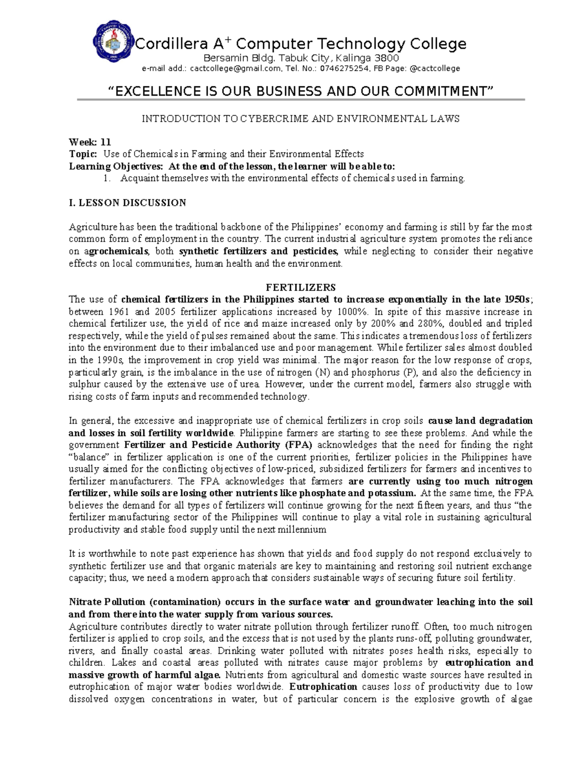 Lesson 11a Crimintroduction.TO. Cybercrime.AND. Environmental.LAWS ...