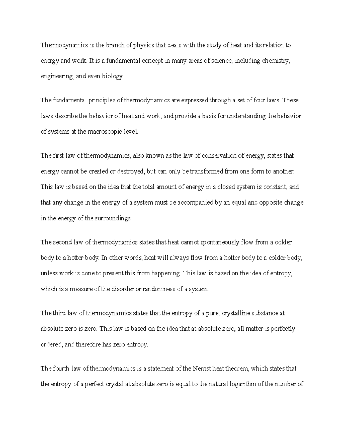 Thermodynamics lecture notes - Thermodynamics is the branch of physics ...
