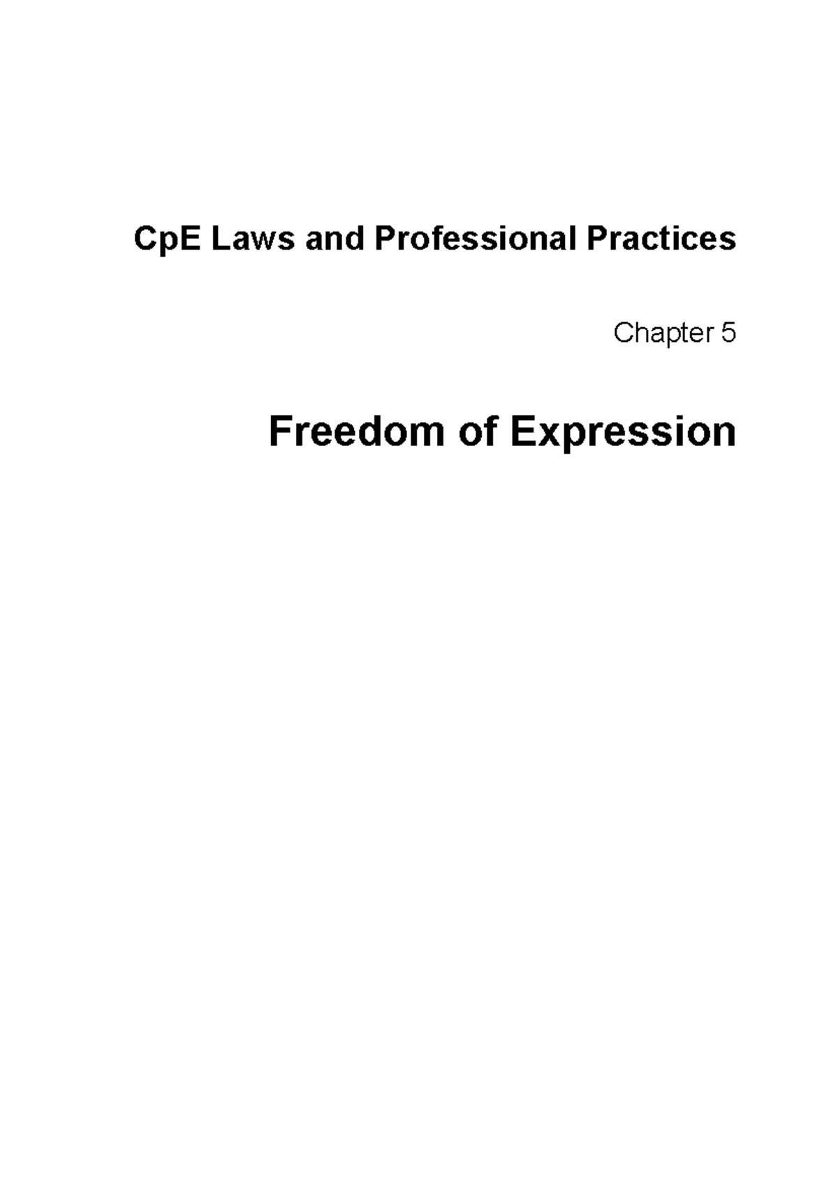 Chapter 5 Freedom of Expression - CpE Laws and Professional Practices ...