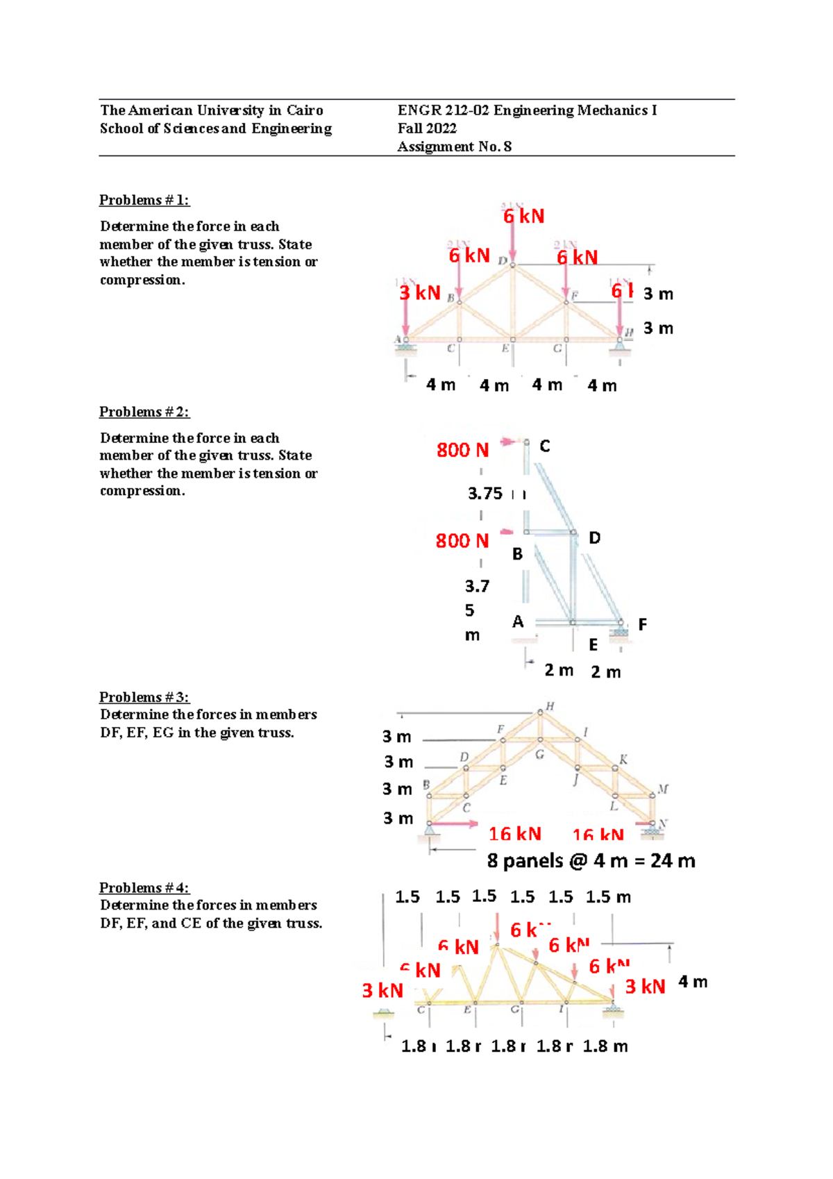 ENGR2102 - Assignment # 8 (Fall 2022) - The American University in ...