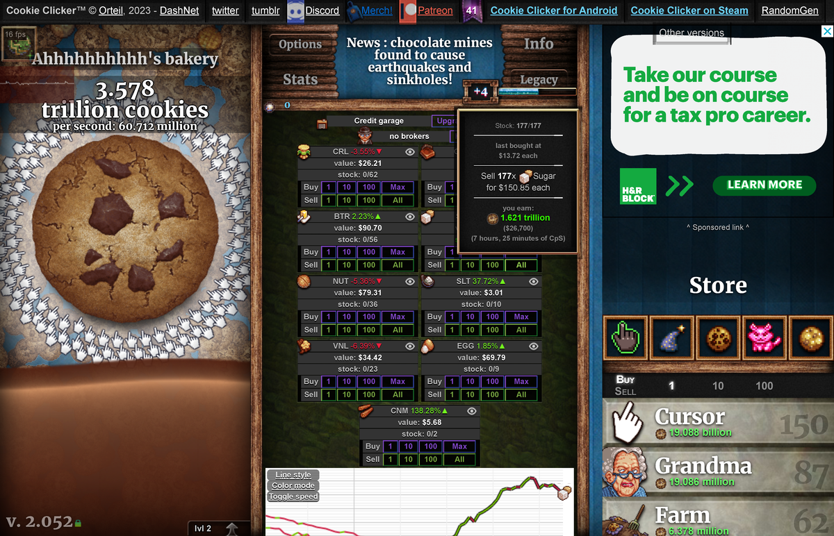 3.578 trillion cookies - Cookie Clicker - Cookie Clicker™ © Orteil ...
