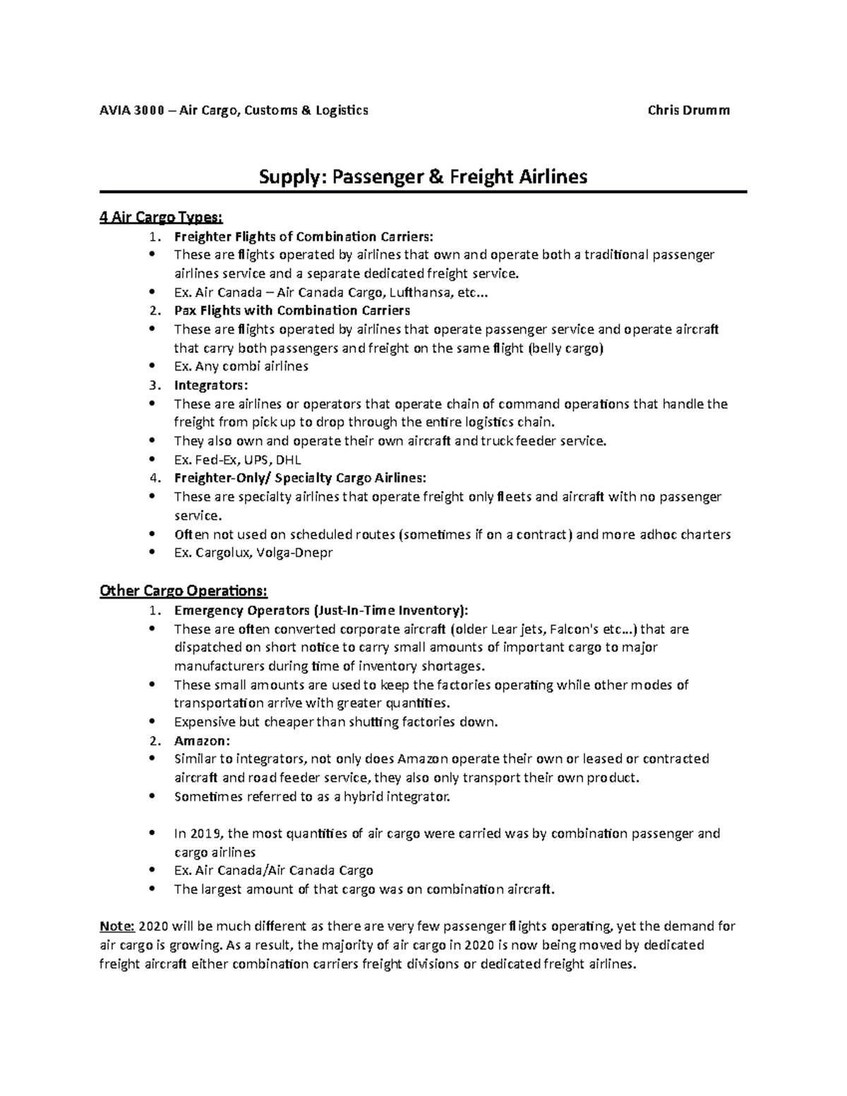 Supply Passenger Freight and Airlines - AVIA 3000 - AVIA 3000 – Air ...