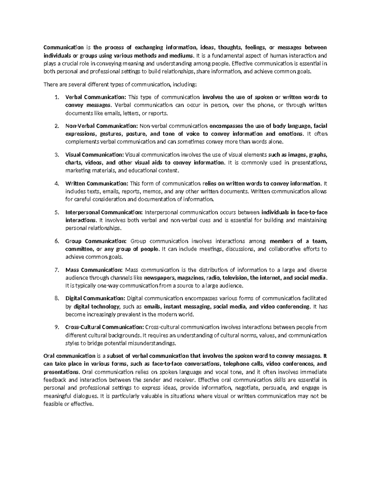 Communication is the process of exchanging information - It is a ...