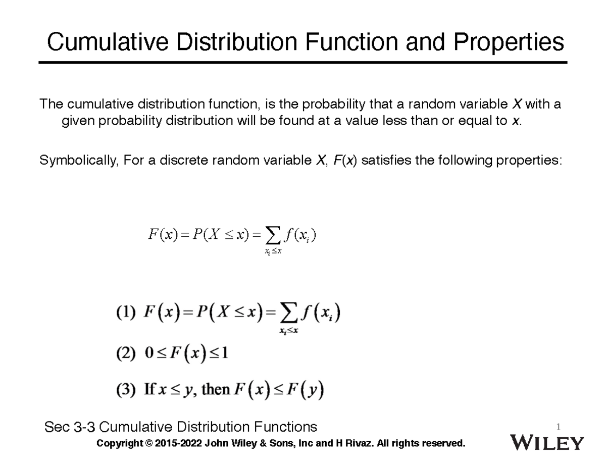 W03 1 Expected Val Chapter 3 - Cumulative Distribution Function and ...