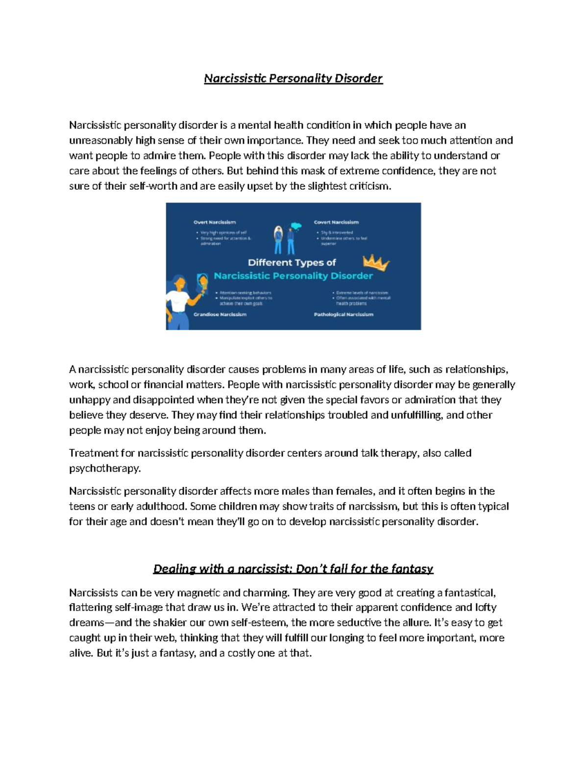 Narcissistic Personality Disorder - Narcissistic Personality Disorder ...