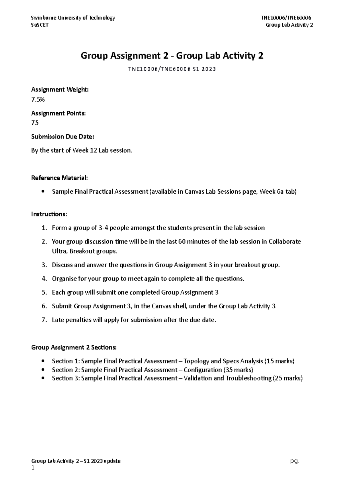 Group Assignment 2 - Group Lab Activity 2 - SoSCET Group Lab Activity 2 ...