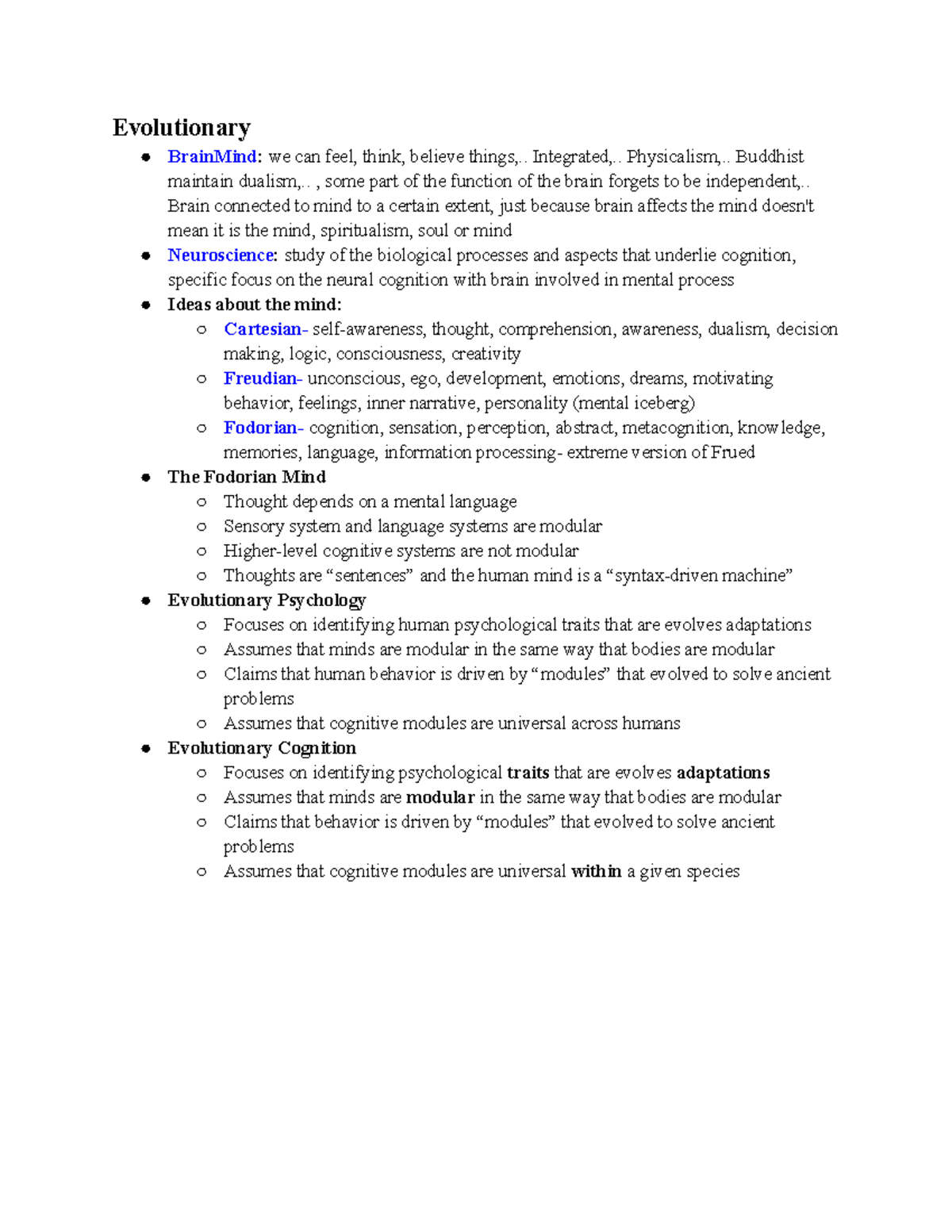 Evolutionary - notes on evolution and ideas about the mind ...