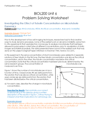 BIOL200 Problem Set - Unit 1: Eukaryotic Cells and Microscopy Topic 1 Eukaryotic Cells & - Studocu