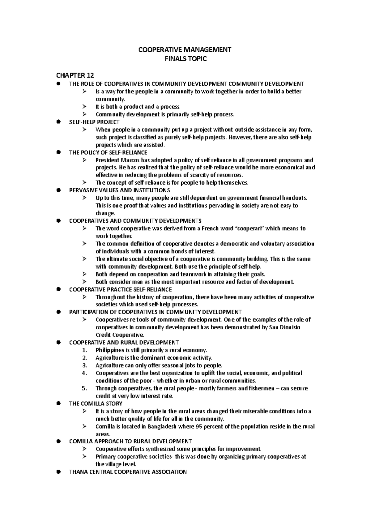 Cooperative- Management- Reviewer - COOPERATIVE MANAGEMENT FINALS TOPIC ...