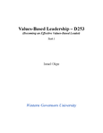 D253 - Values Based Leadership - Studocu