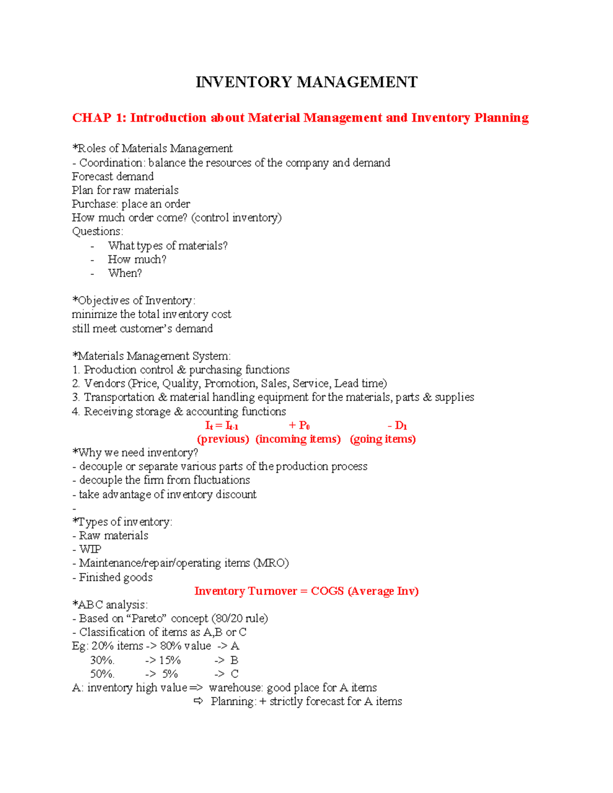 Inventory- Management - INVENTORY MANAGEMENT CHAP 1: Introduction about ...